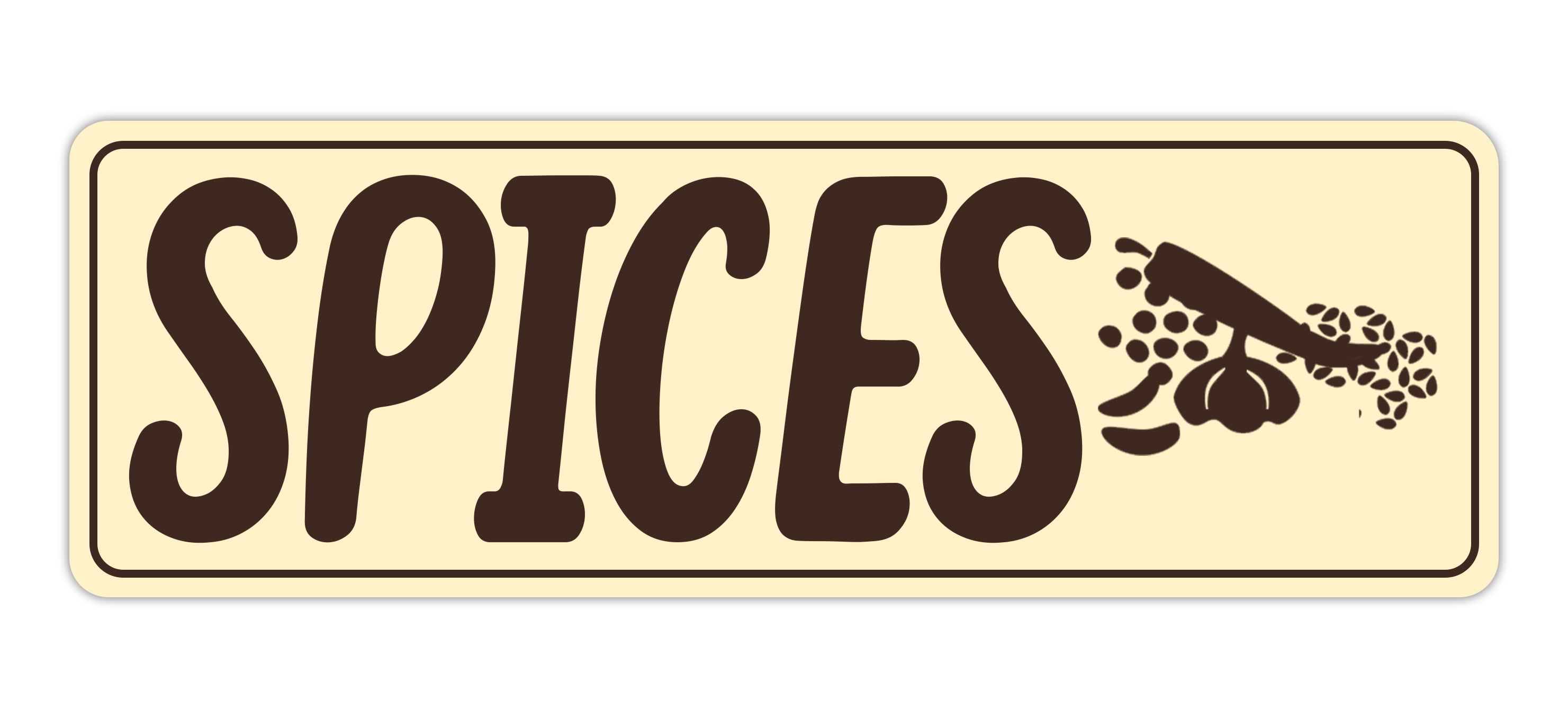 Signs ByLITA Standard Spices Sign (Ivory/Dark Brown) - Small - Walmart.com