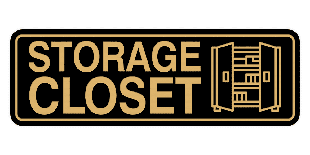 Signs ByLITA Standard Storage Closet Sign (Black Gold) - Large ...