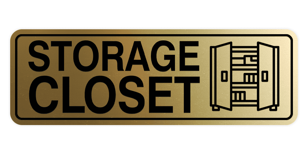 Signs ByLITA Standard Storage Closet Sign (Brushed Gold) - Large ...