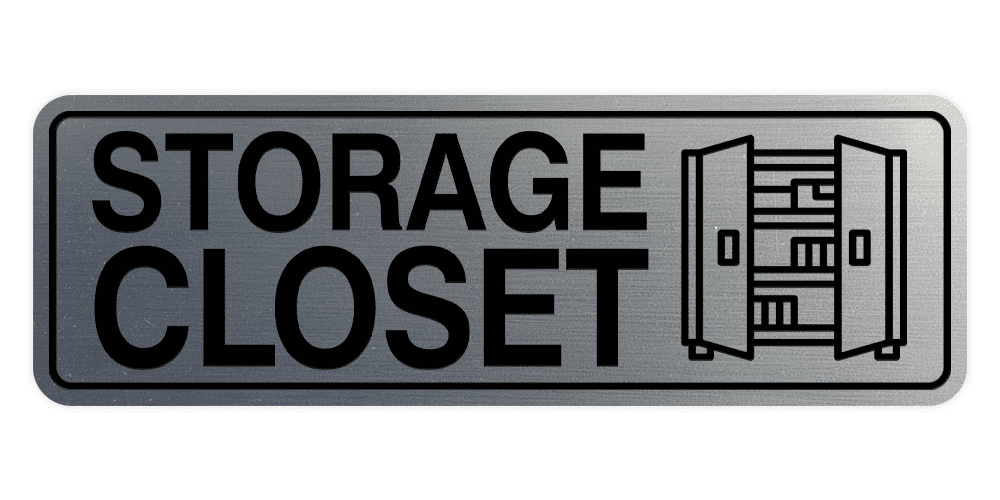 Signs ByLITA Standard Storage Closet Sign (Brushed Silver) - Medium ...