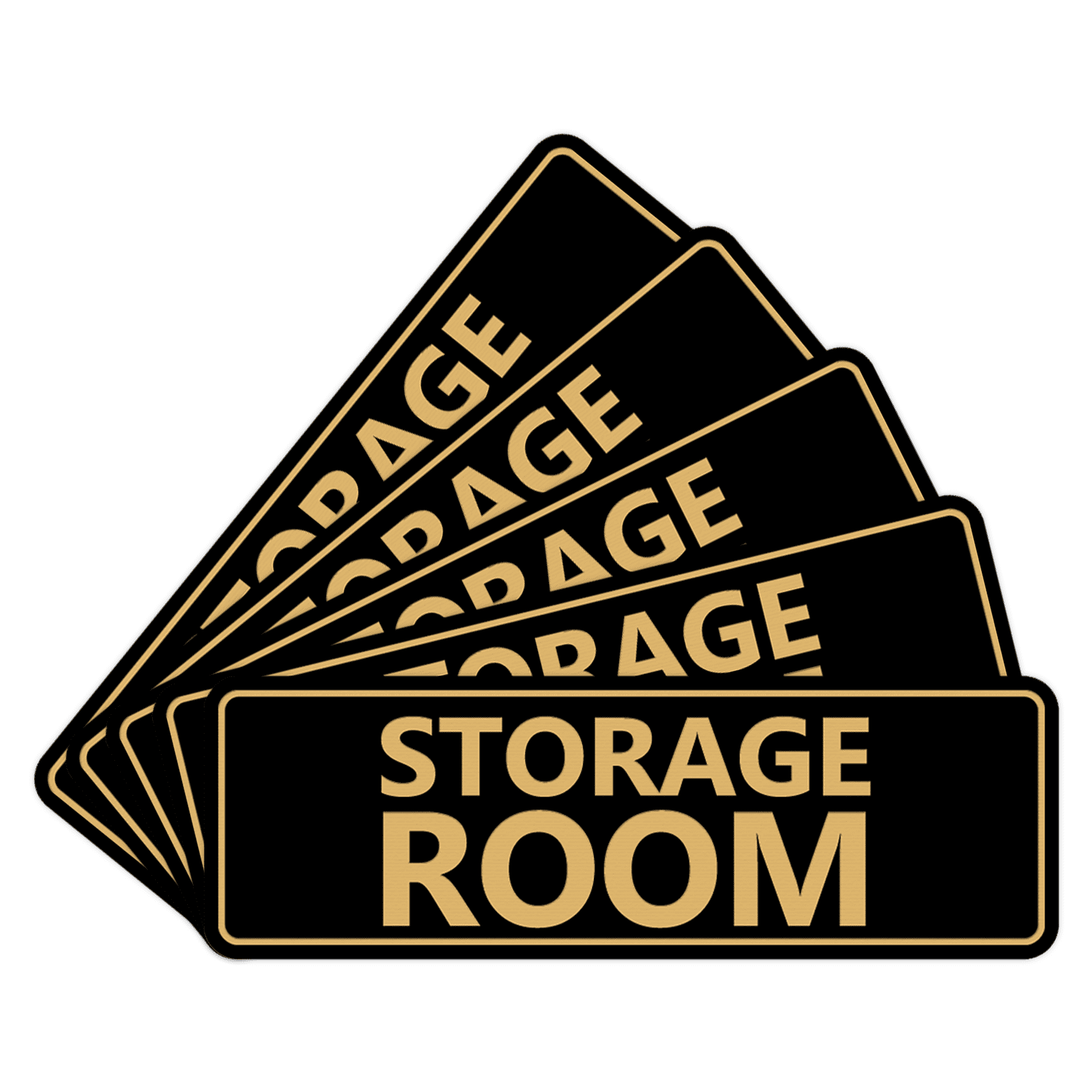 Signs ByLITA Standard Storage Room Sign (Black Gold) - Large (5 Pack ...
