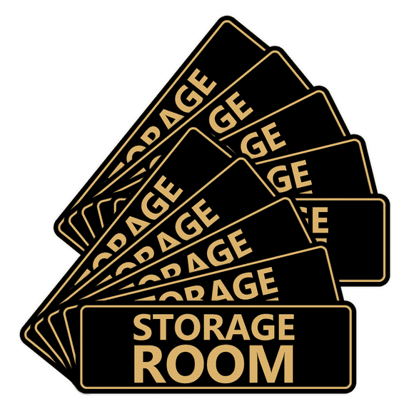 Signs ByLITA Standard Storage Room Sign (Black Gold) - Medium (10 Pack ...