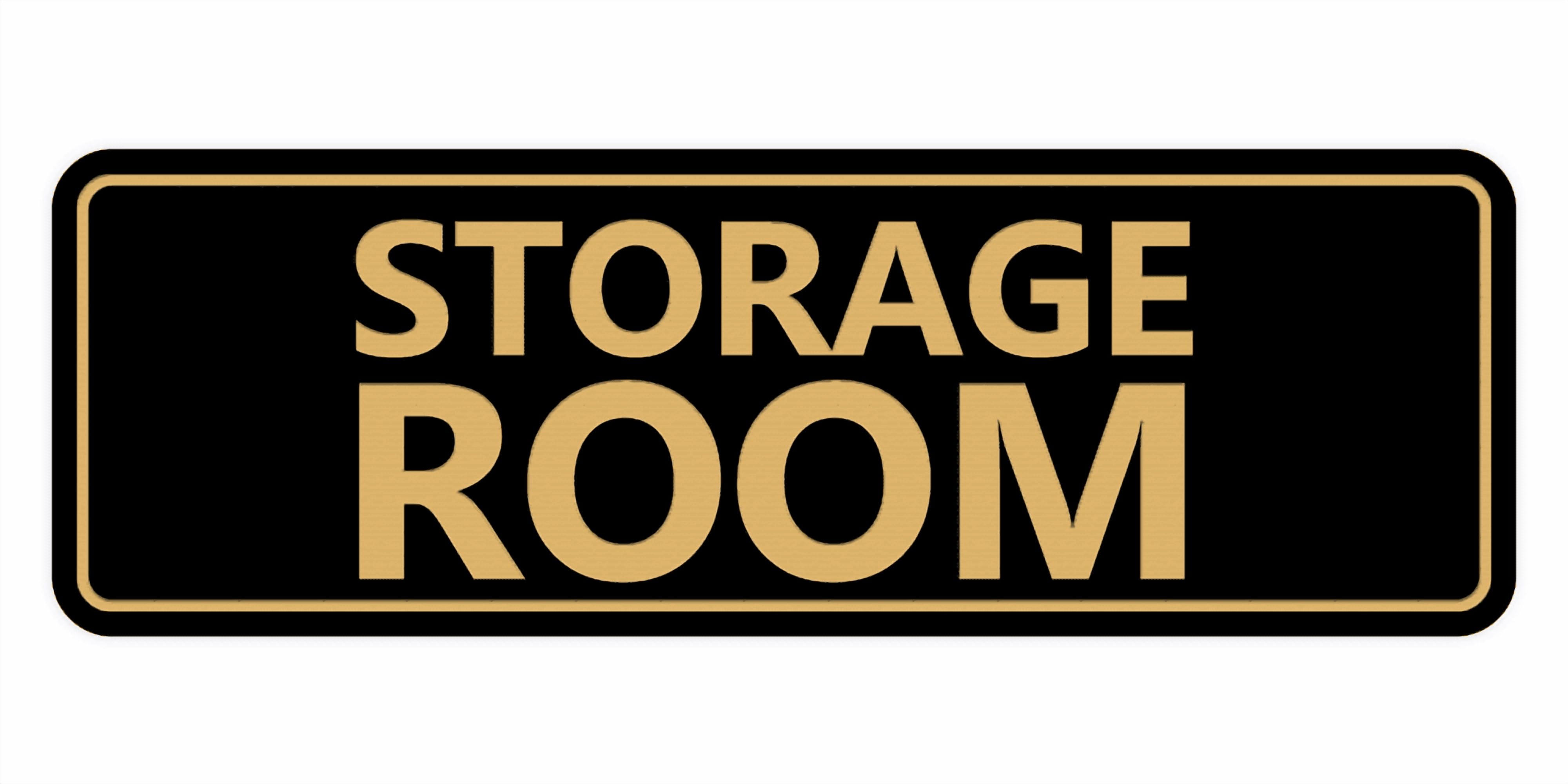 Signs ByLITA Standard Storage Room Sign (Black/Gold) - Small - Walmart.com