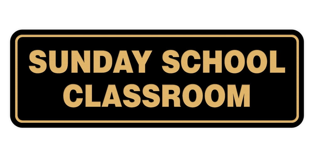 Signs ByLITA Standard Sunday School Classroom Sign (Black Gold) - Large ...