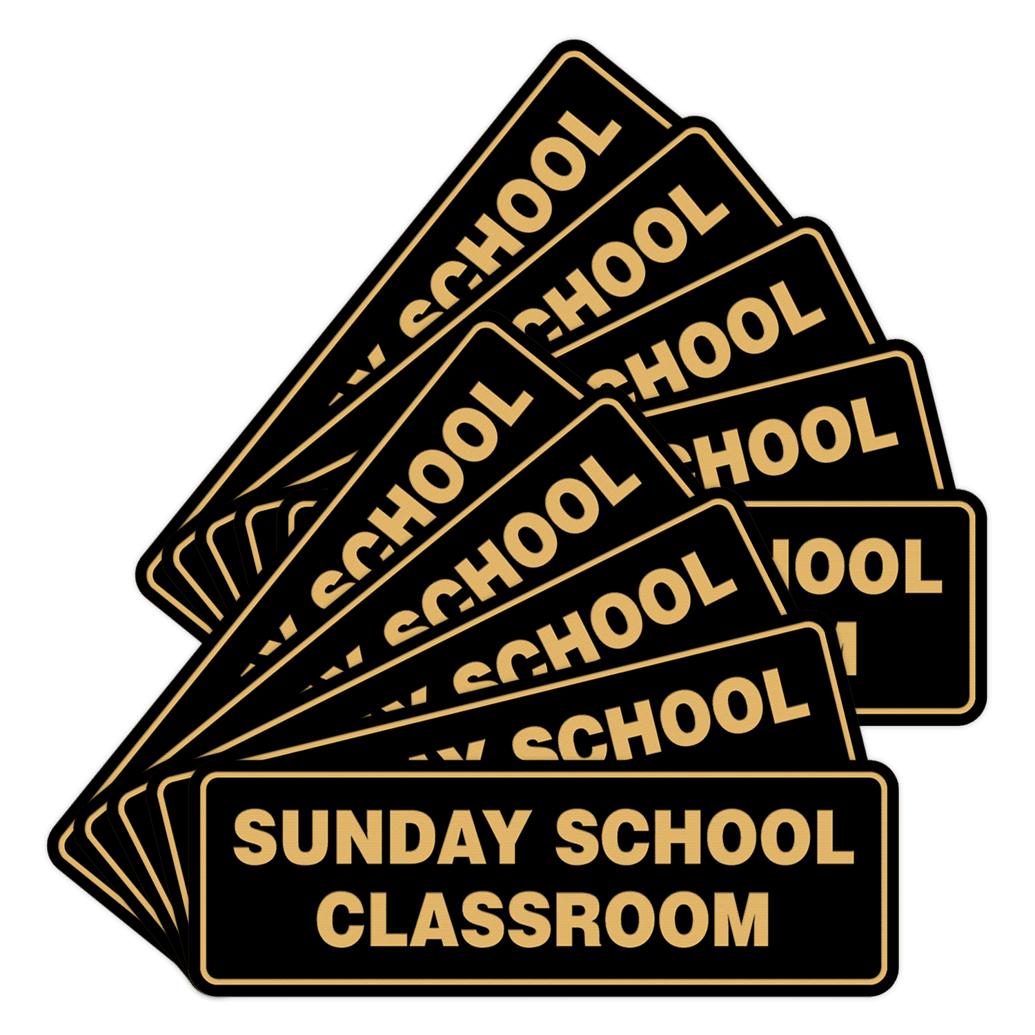 Signs ByLITA Standard Sunday School Classroom Sign (Black/Gold) - Small ...