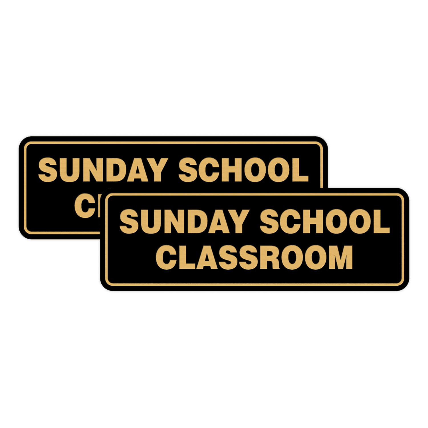 Signs ByLITA Standard Sunday School Classroom Sign (Black/Gold) - Small ...