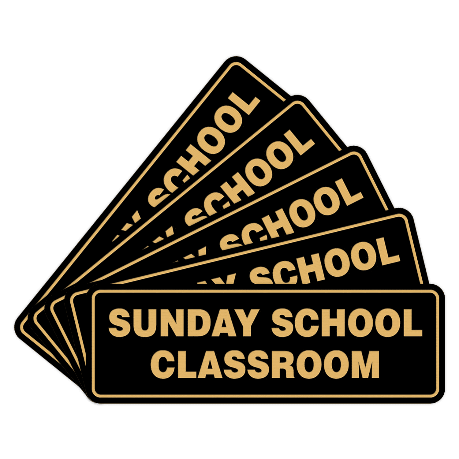 Signs ByLITA Standard Sunday School Classroom Sign (Black/Gold) - Small ...