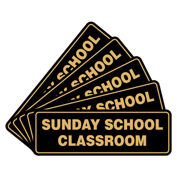 Signs ByLITA Standard Sunday School Classroom Sign (Black/Gold) - Small ...