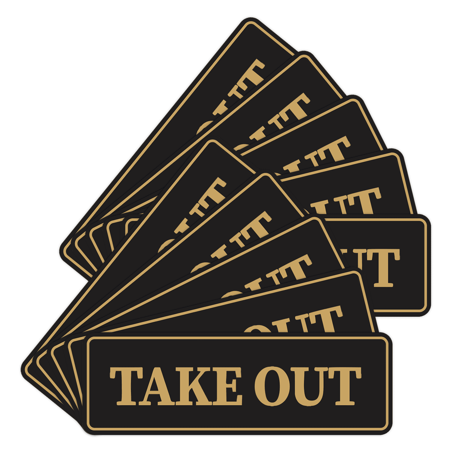 Signs ByLITA Standard Take Out Sign (Black Gold) - Large (10 Pack ...