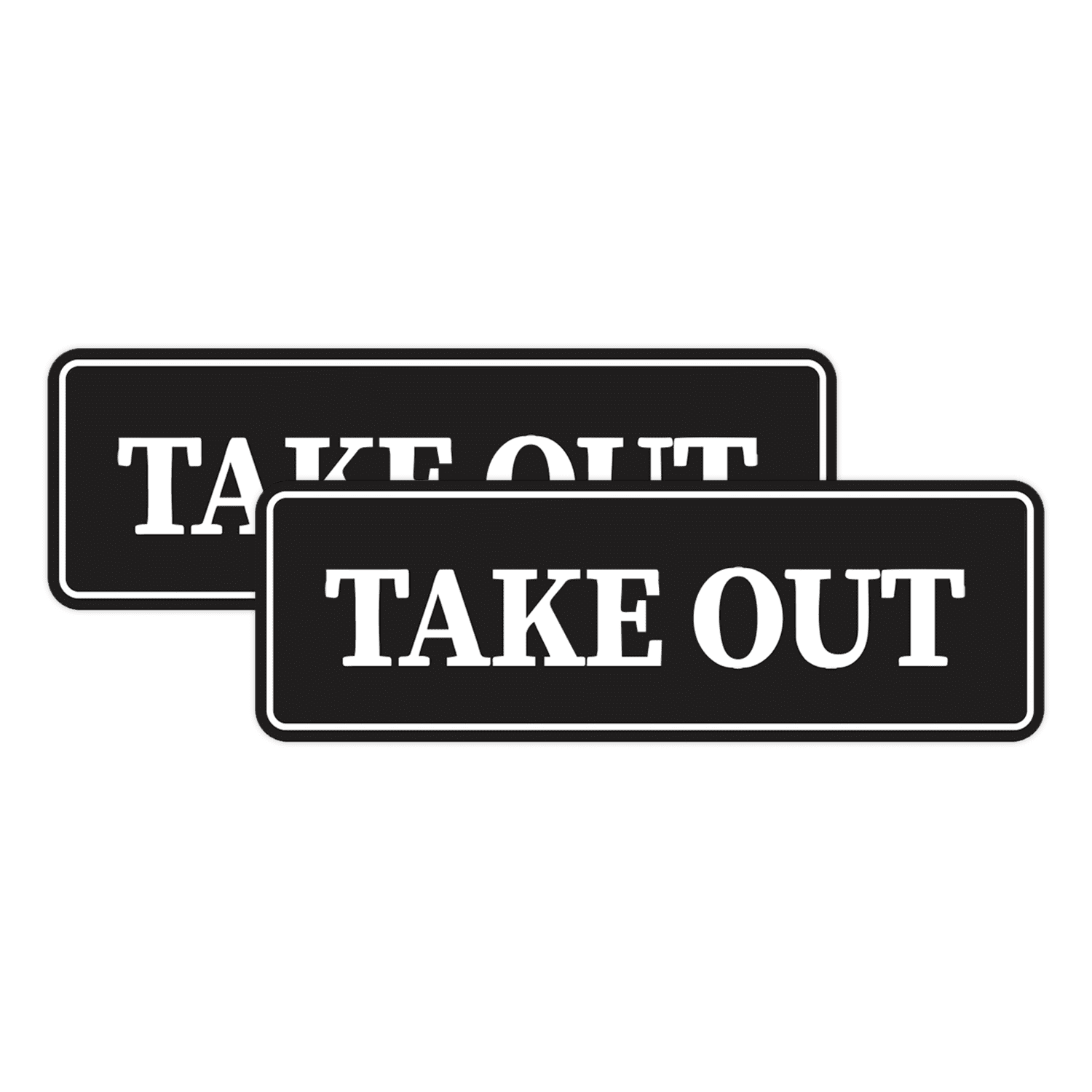 Signs ByLITA Standard Take Out Sign (Black) - Small (2 Pack) - Walmart.com