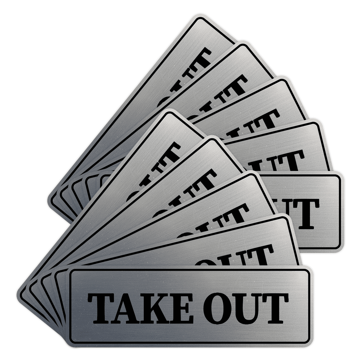 Signs ByLITA Standard Take Out Sign (Brushed Silver) - Large (10 Pack ...