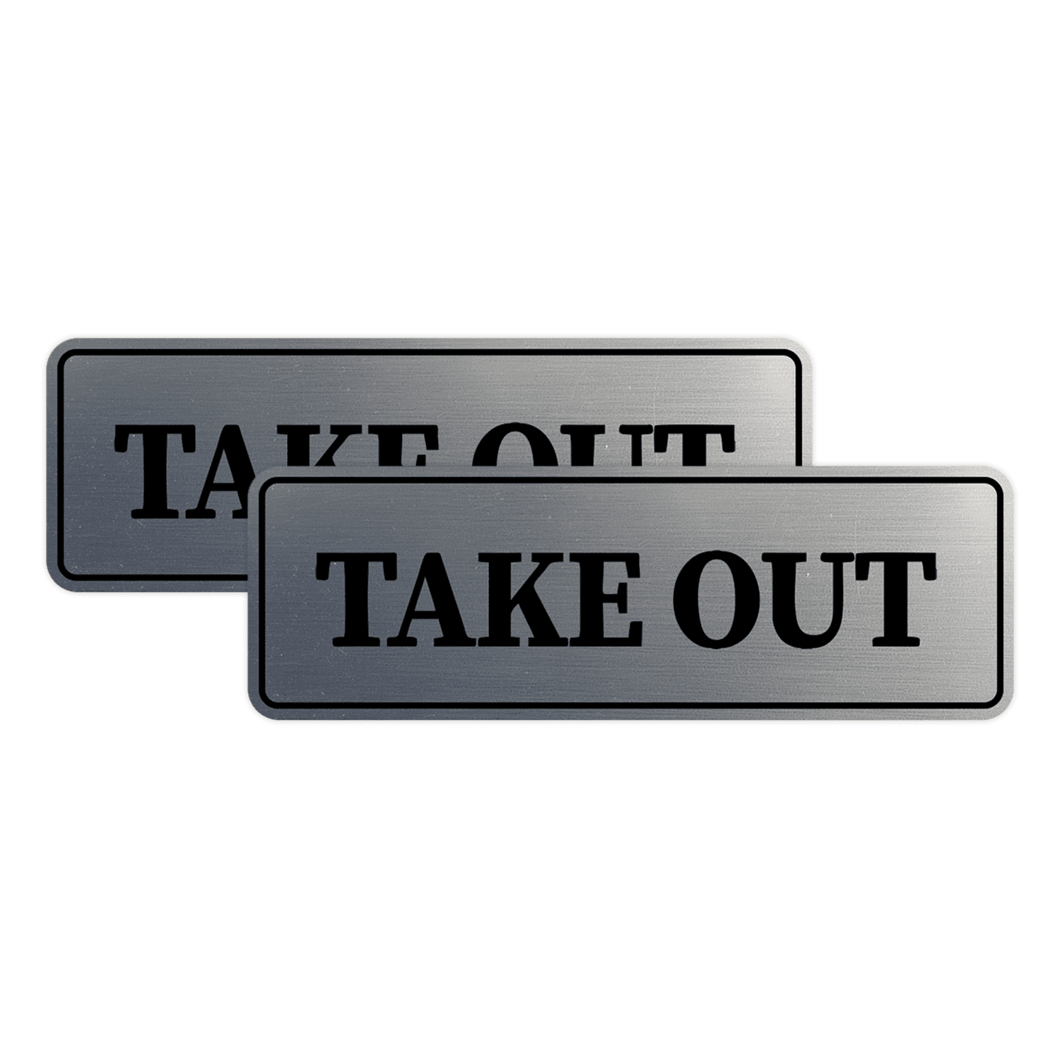 Signs ByLITA Standard Take Out Sign (Brushed Silver) - Medium (2 Pack ...