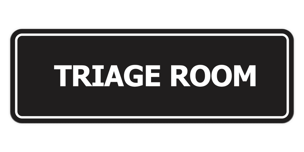 Signs ByLITA Standard Triage Room Door or Wall Sign Durable ABS Plastic ...