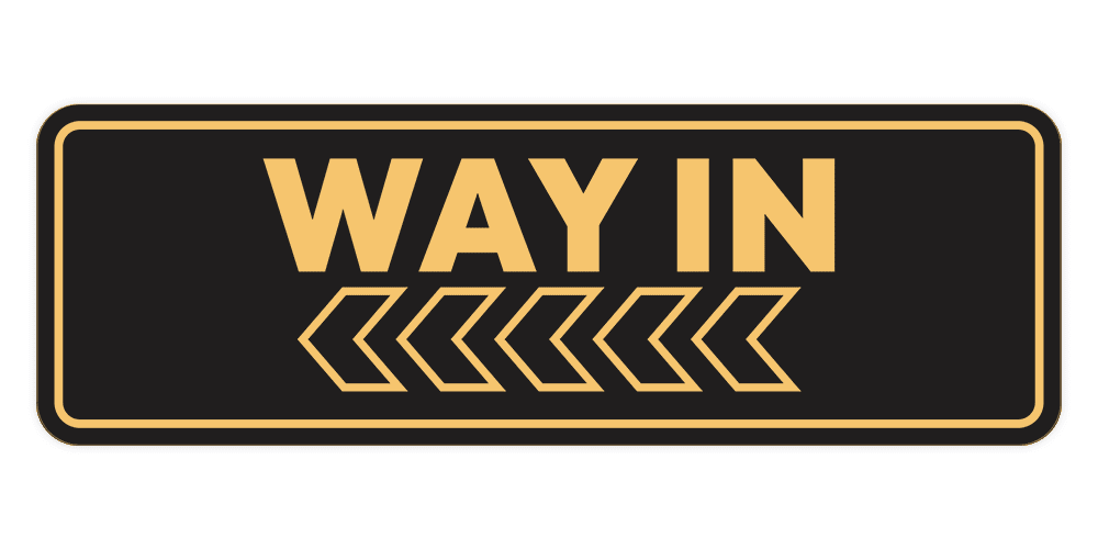 Signs ByLITA Standard Way In (Left Arrow) Door or Wall Sign Durable ABS ...