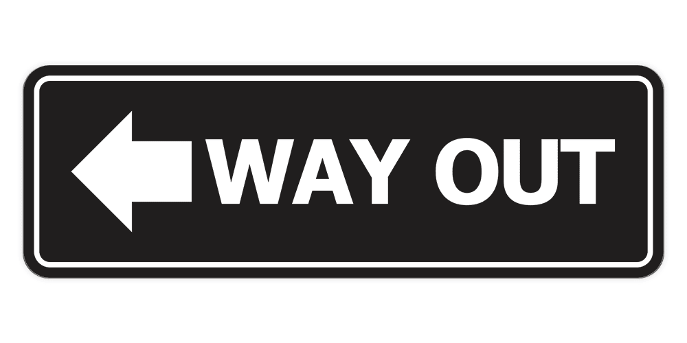 Signs ByLITA Standard Way Out (Left Arrow) Door or Wall Sign Durable ...