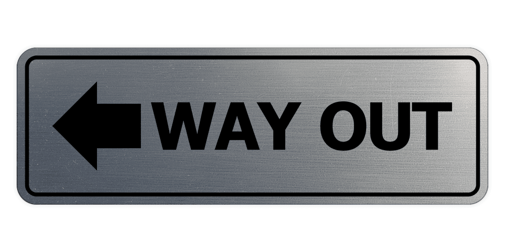 Signs ByLITA Standard Way Out (Left Arrow) Door or Wall Sign Durable ...