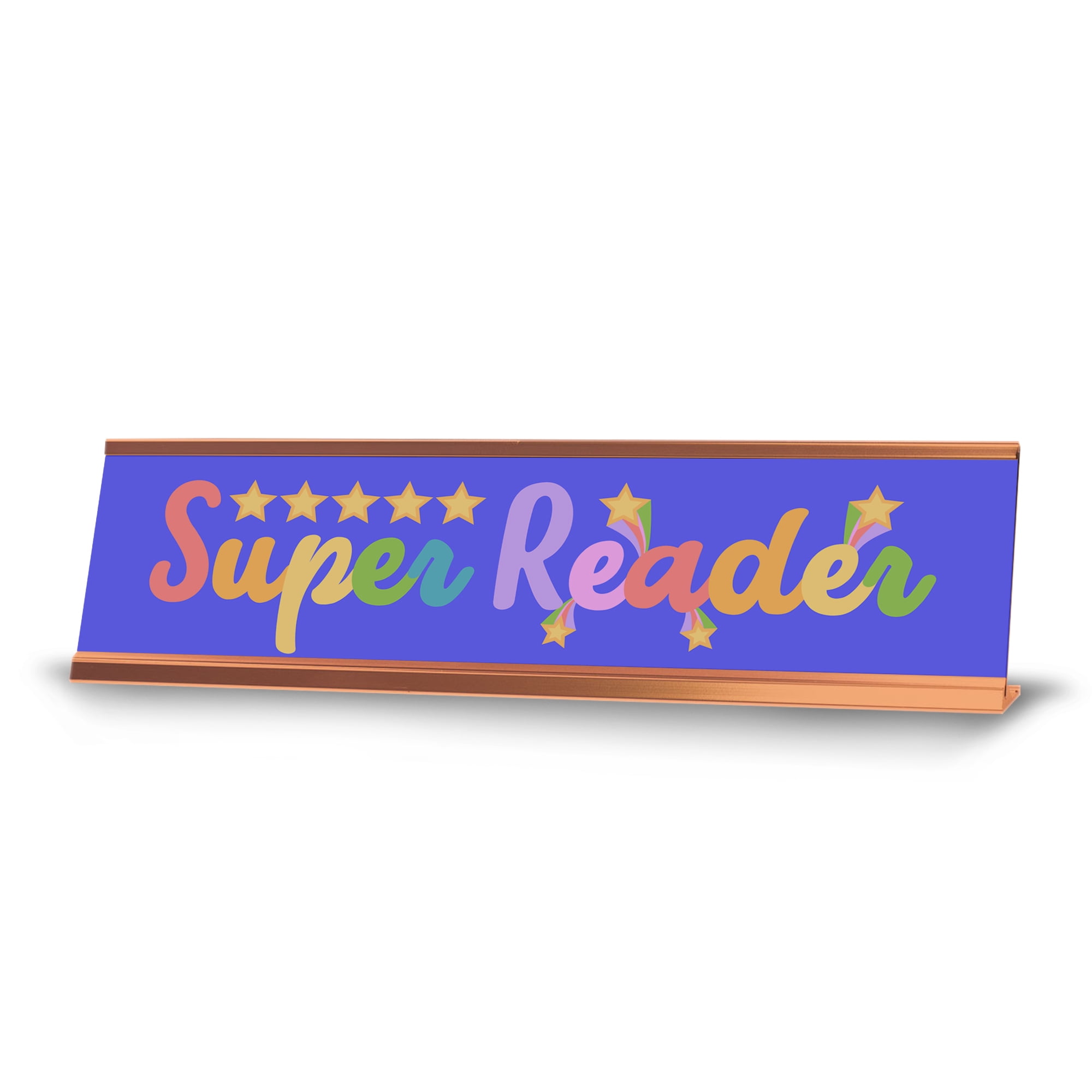 Signs ByLITA Super Reader Award, Gold Frame Desk Sign (2x8) - Walmart.com