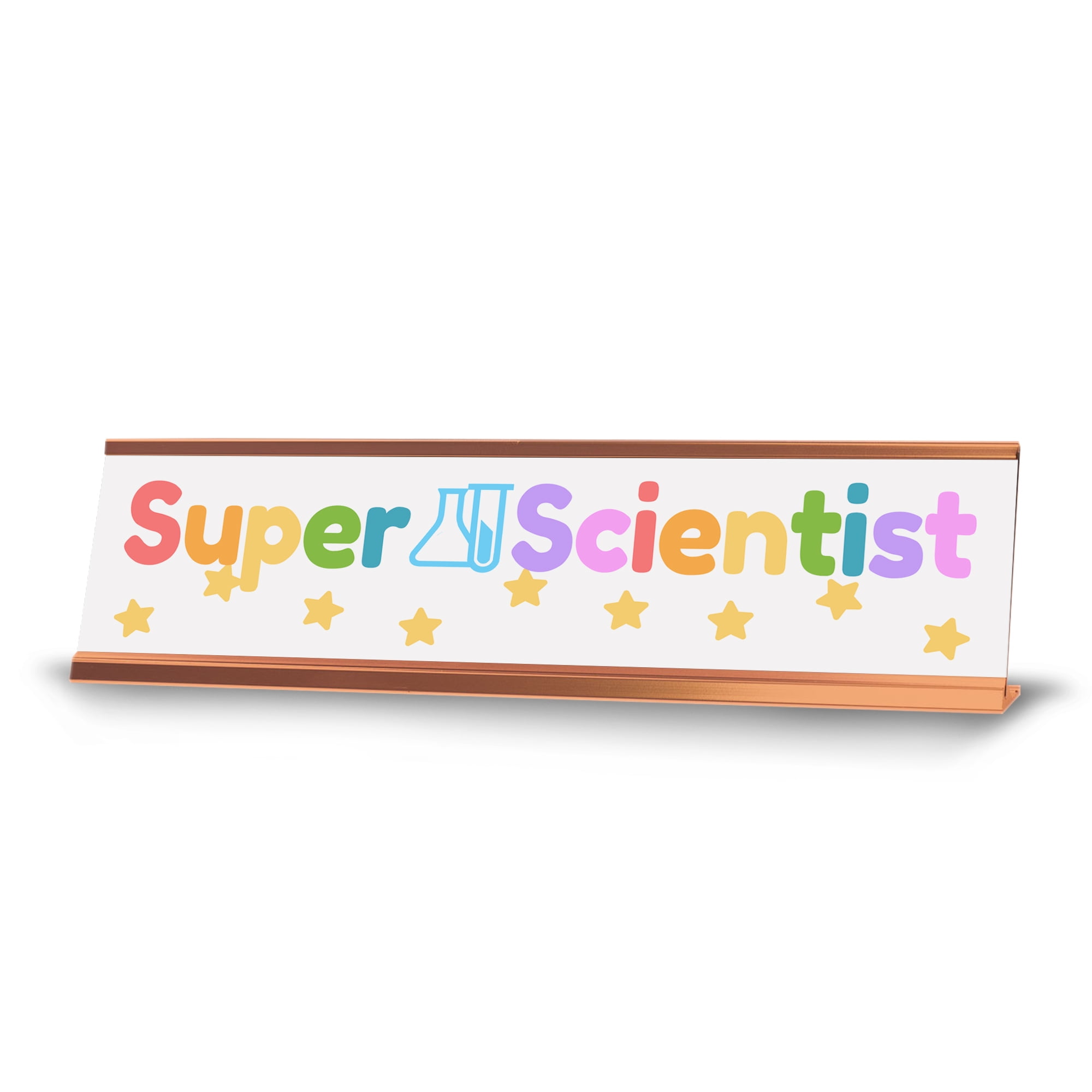 Signs ByLITA Super Scientist Award, Gold Frame, Desk Sign (2x8 ...