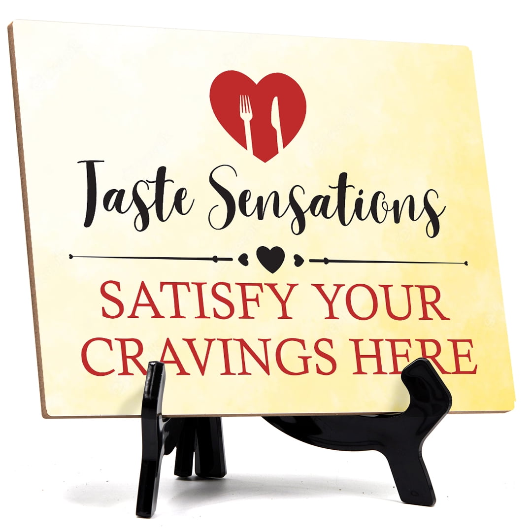 Signs ByLITA Taste Sensations: Satisfy Your Cravings Here Table Sign ...