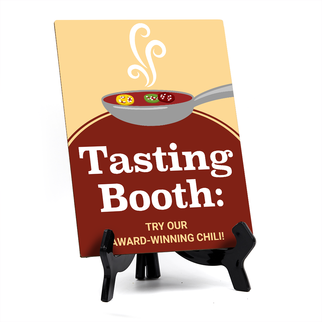 Signs ByLITA Tasting Booth: Try Our Award-Winning Chili! Table Sign ...