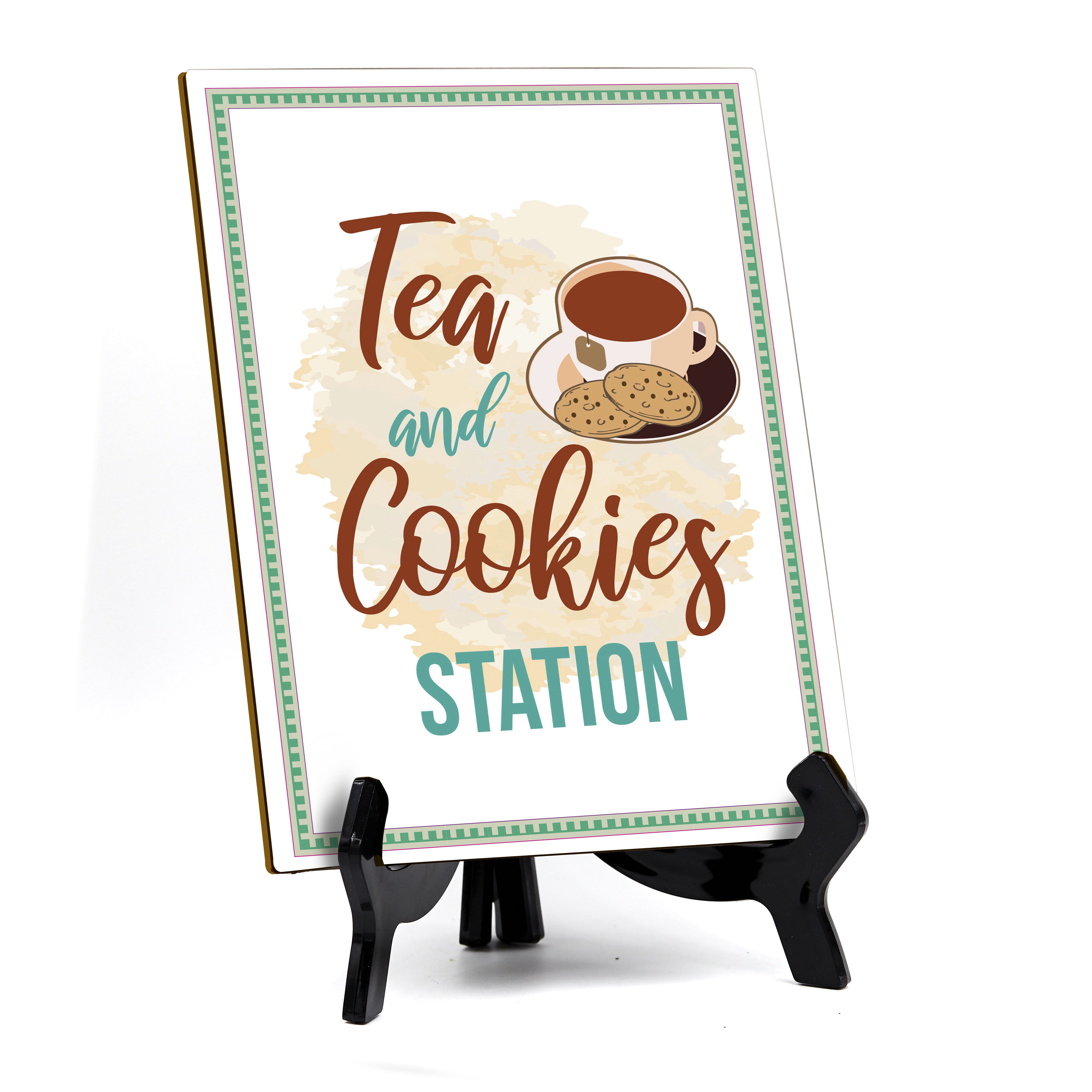 Signs ByLITA Tea and Cookies Station, Table Sign with Acrylic Stand ...