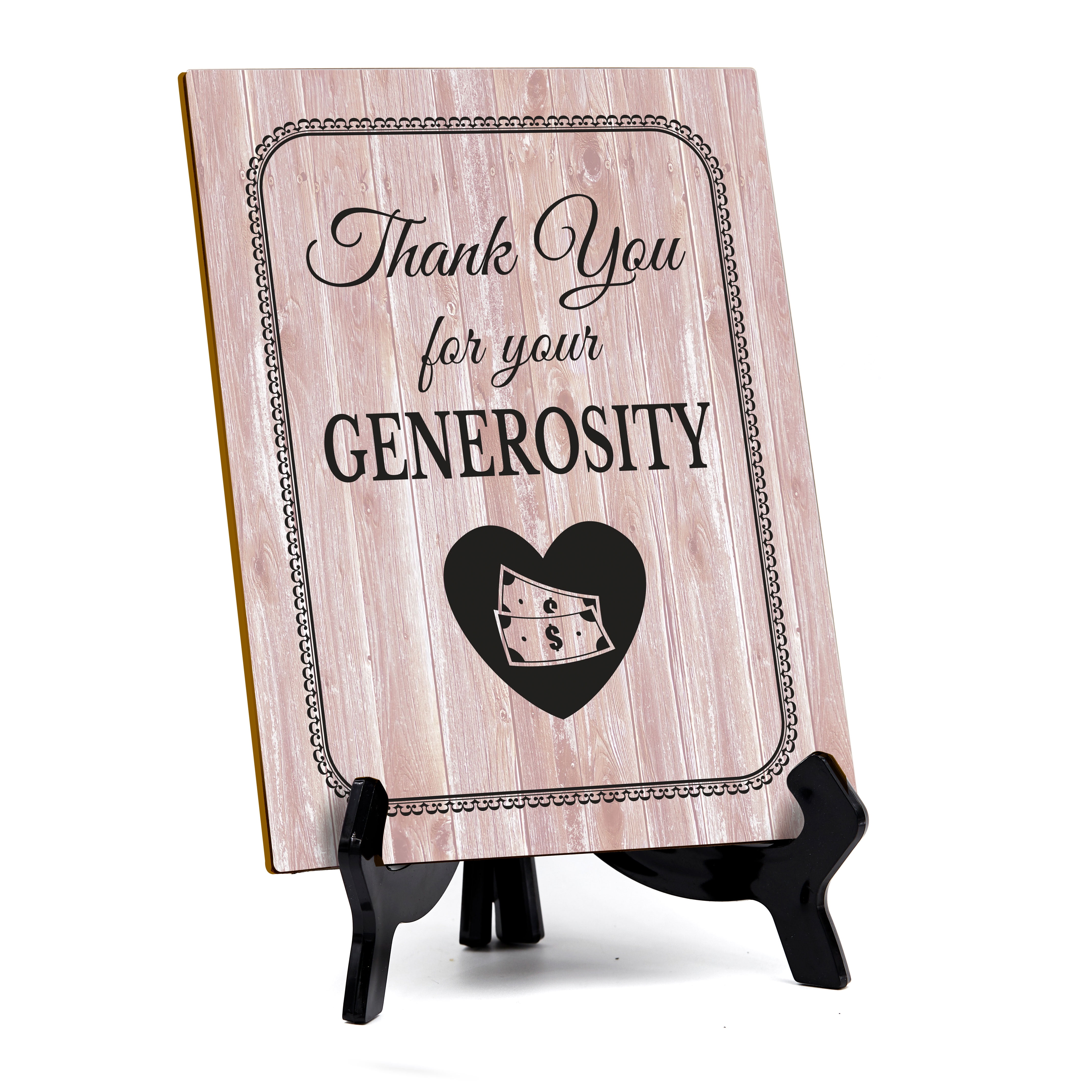 Signs ByLITA Thank You for Your Generosity Table Sign with Acrylic ...