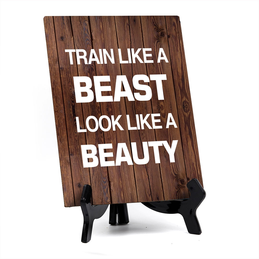 Signs ByLITA Train Like a Beast, Look Like a Beauty Table Sign with ...