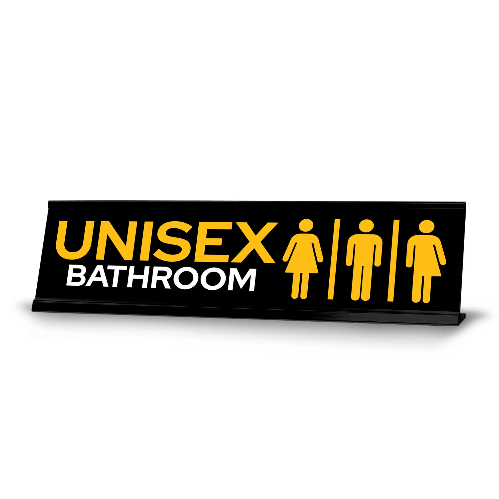 Signs ByLITA Unisex Bathroom Black Frame, Desk Sign (2x8") - Walmart.com