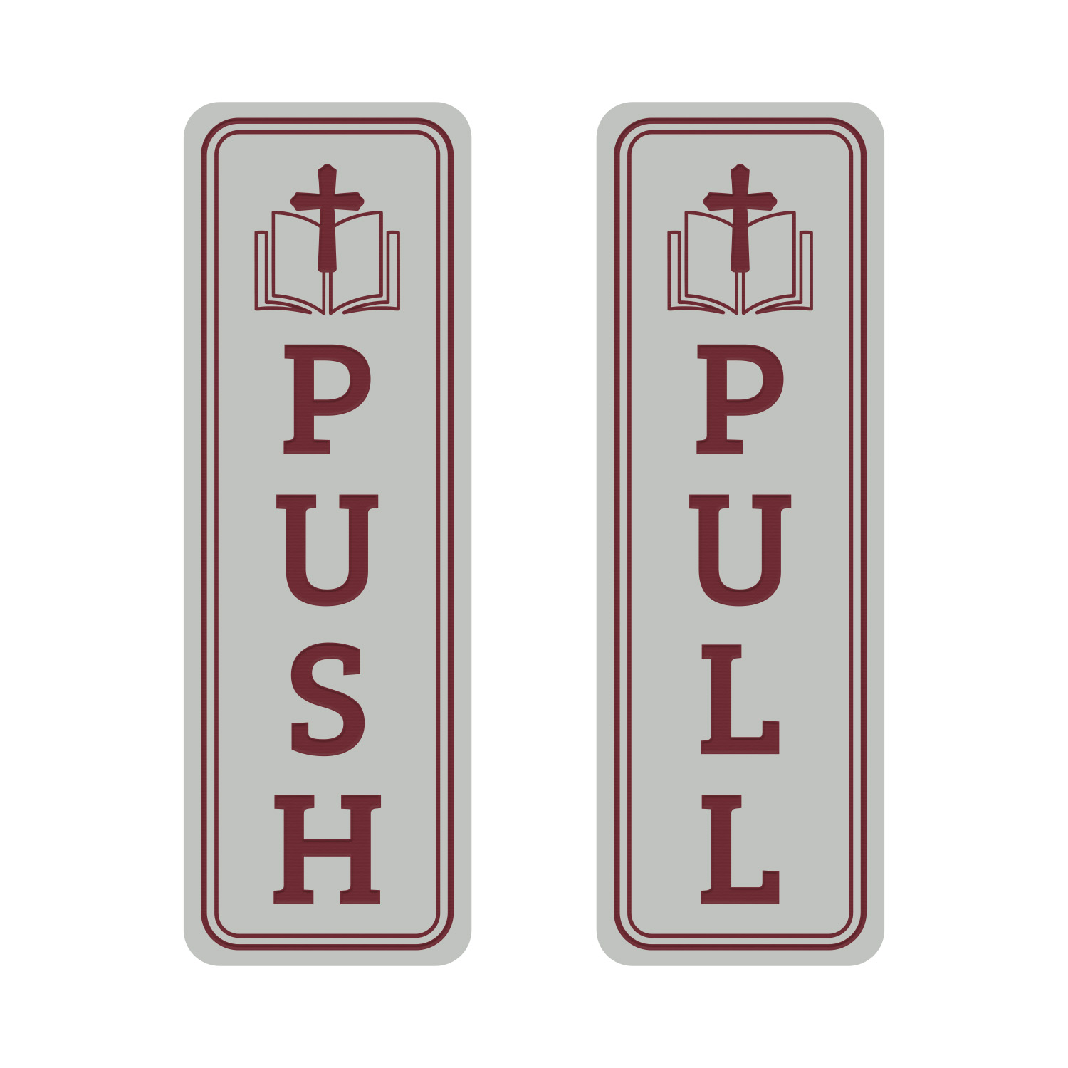 Signs ByLITA Vertical Push and Pull Door Signs (Bible and Cross) Door ...