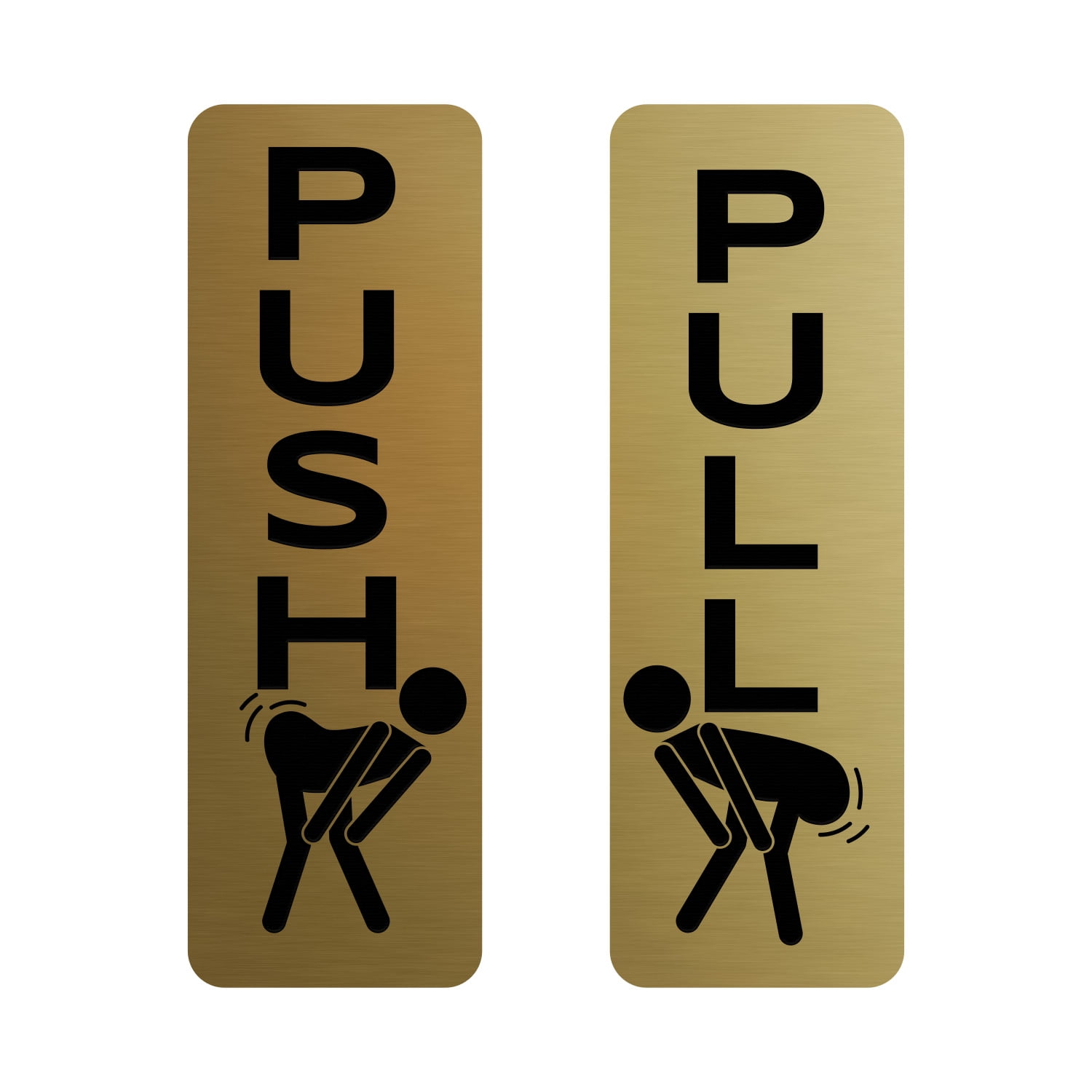 Signs ByLITA Vertical Push and Pull Door Signs (Body Shake) Door Sign ...