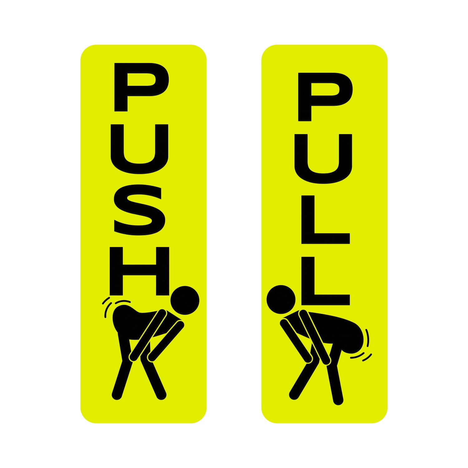 Signs ByLITA Vertical Push and Pull Door Signs (Body Shake) Door Sign ...