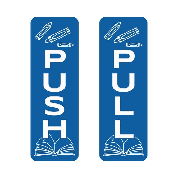 Signs ByLITA Vertical Push and Pull Door Signs (Books and Pens) Door ...