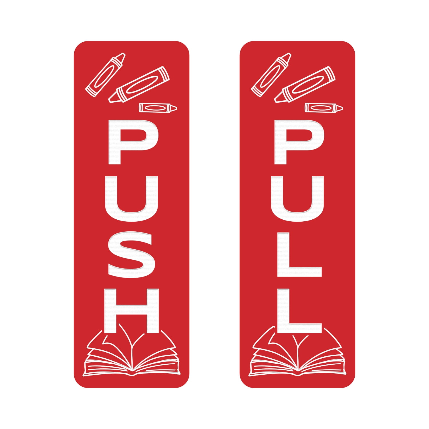 Signs ByLITA Vertical Push and Pull Door Signs (Books and Pens) Door ...