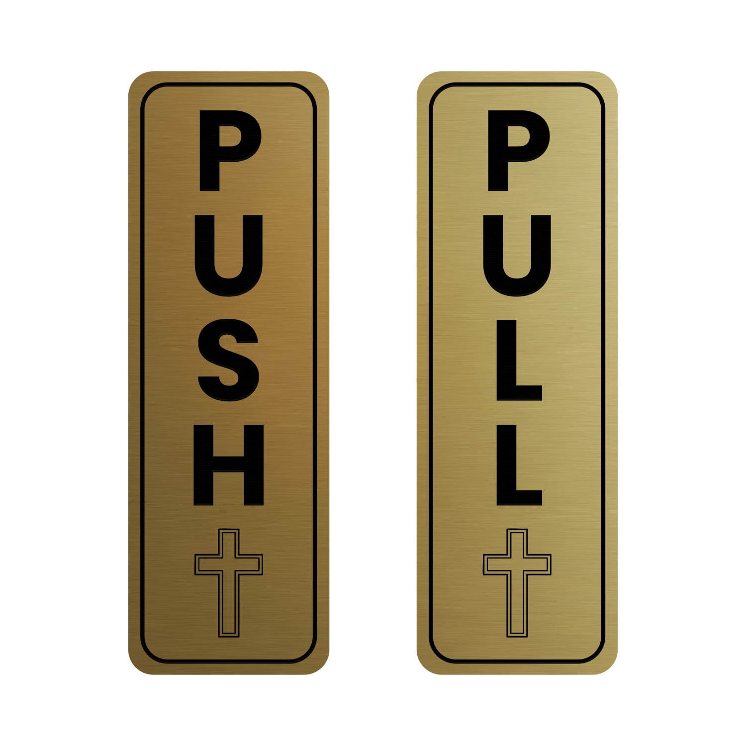 Signs ByLITA Vertical Push and Pull Door Signs (Church Crosses) Door ...