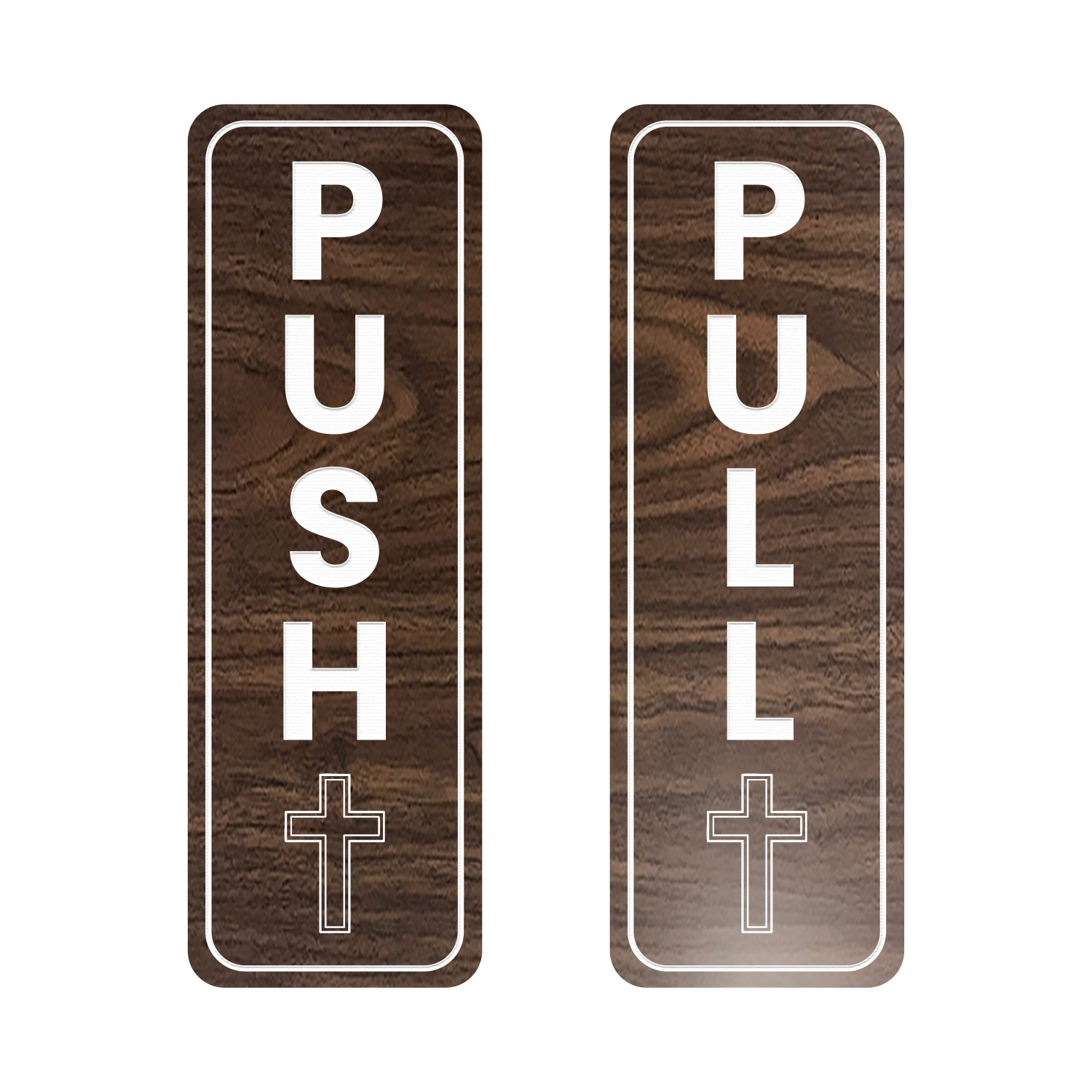 Signs ByLITA Vertical Push and Pull Door Signs (Church Crosses) Door ...