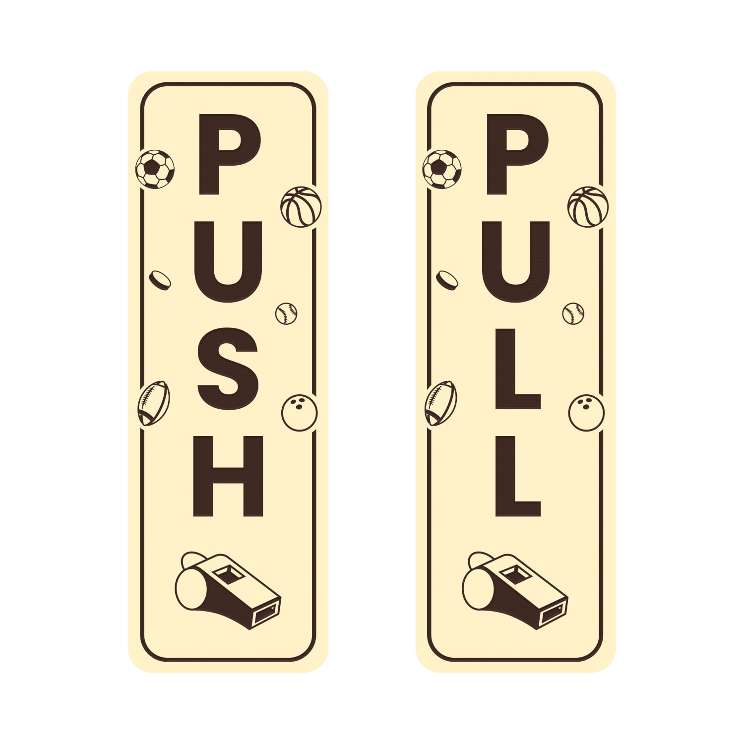 Signs ByLITA Vertical Push and Pull Door Signs (Coaches Office) Door ...