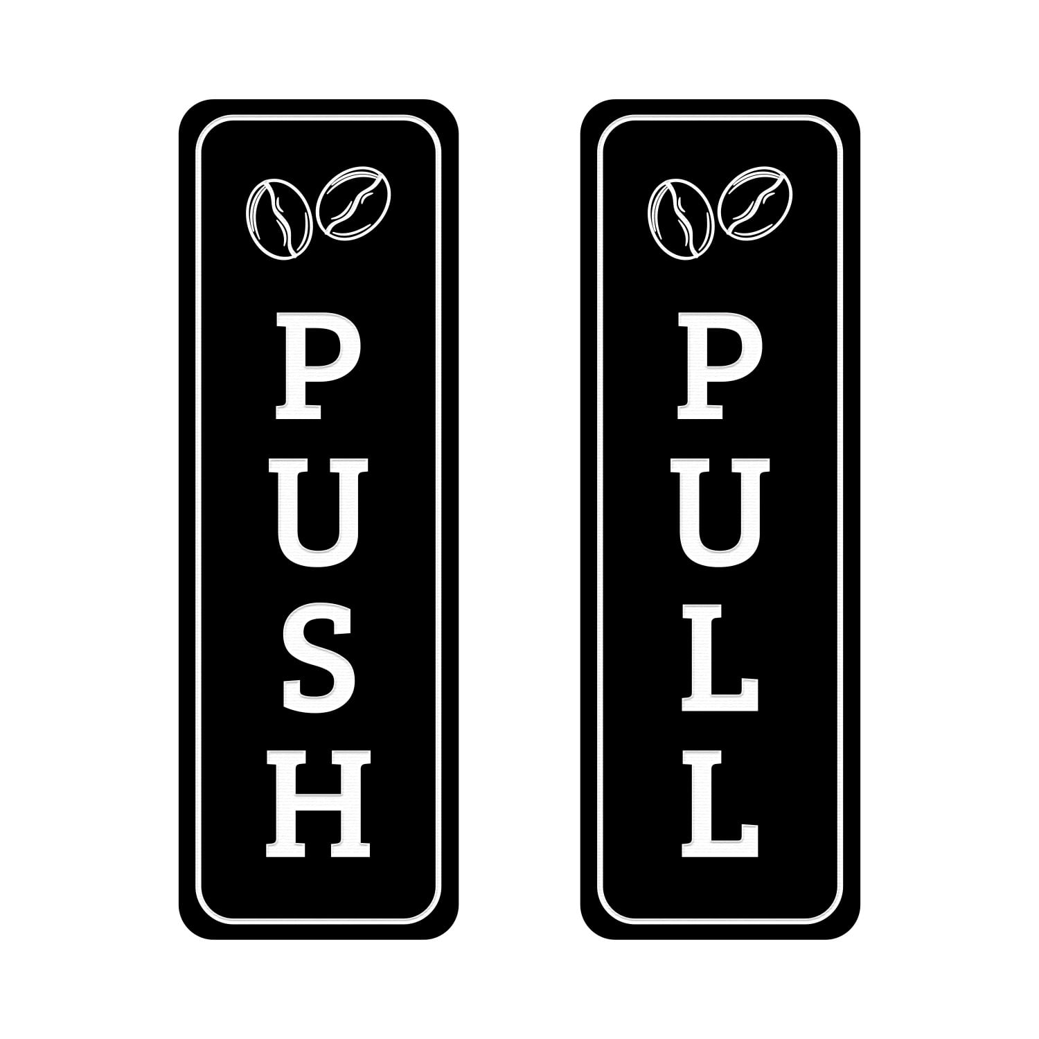 Signs ByLITA Vertical Push and Pull Door Signs (Coffee Beans) Door Sign ...
