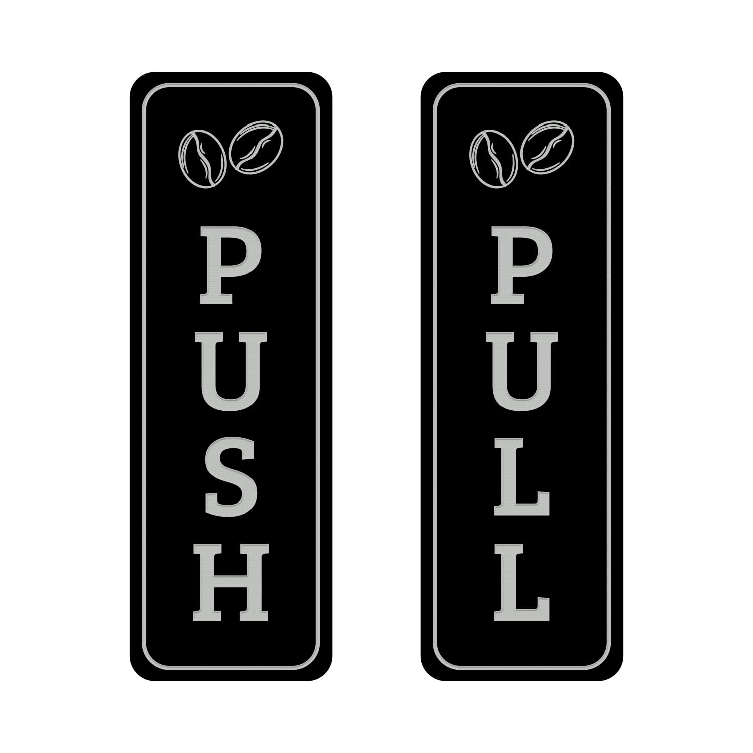 Signs ByLITA Vertical Push and Pull Door Signs (Coffee Beans) Door Sign ...