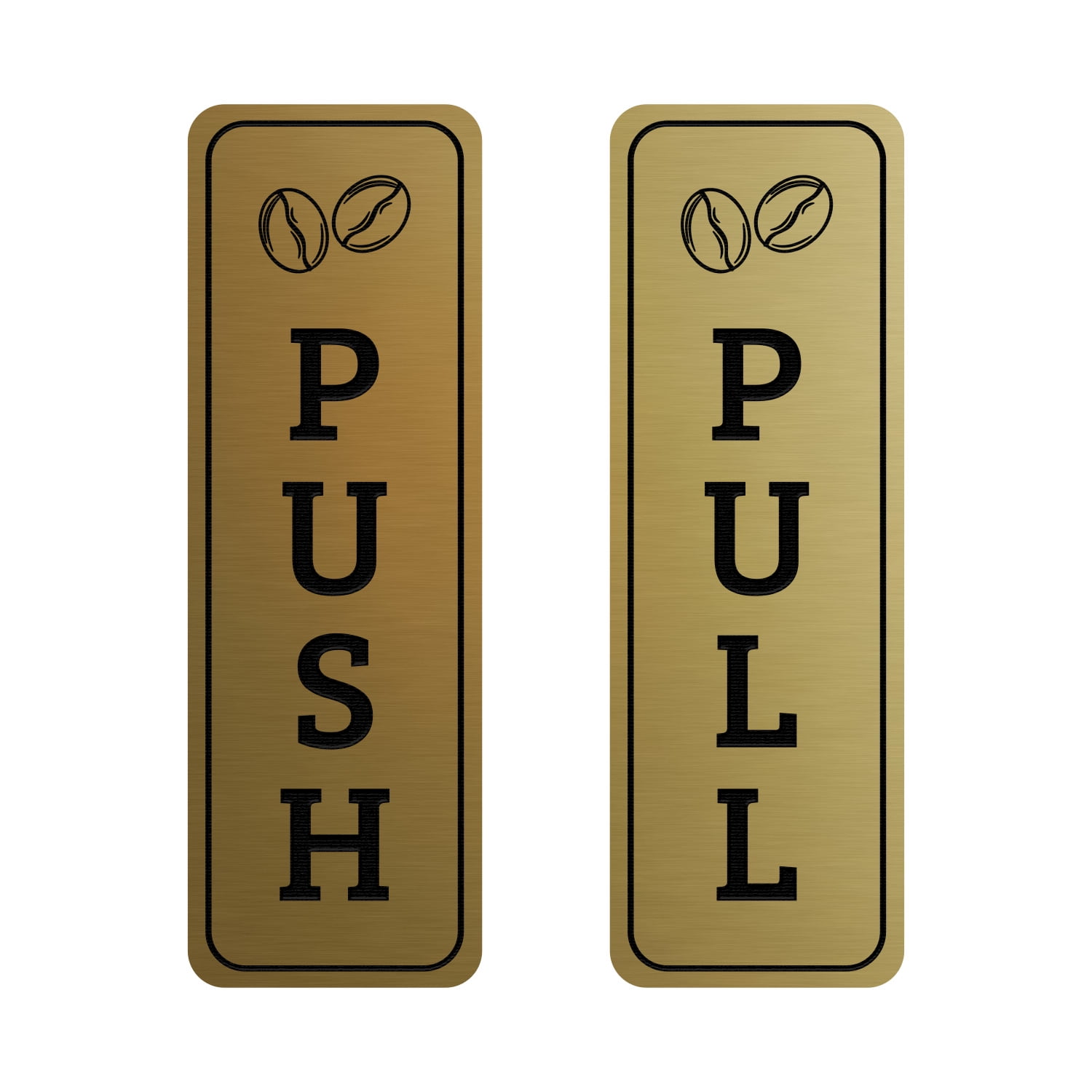 Signs ByLITA Vertical Push and Pull Door Signs (Coffee Beans) Door Sign ...