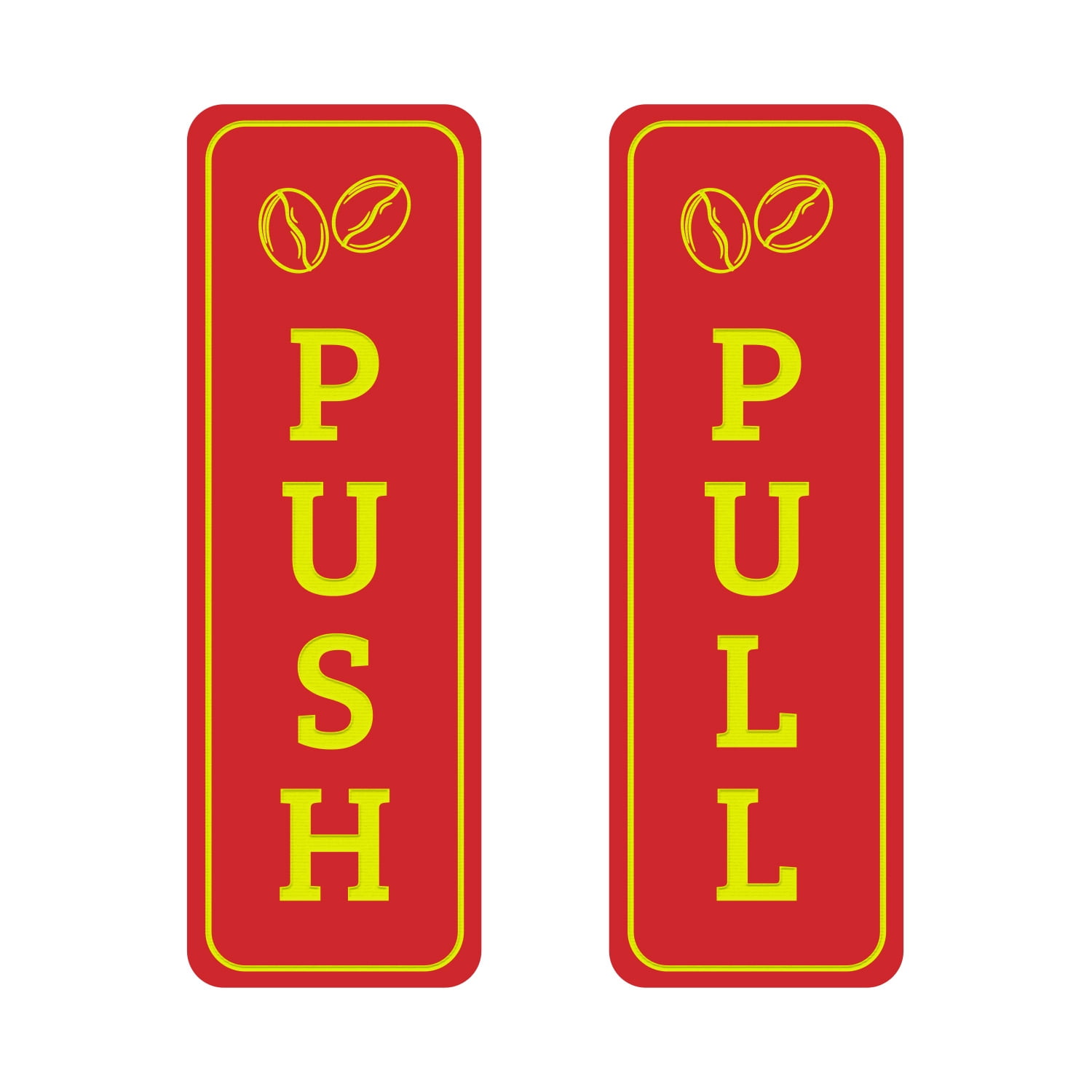 Signs ByLITA Vertical Push and Pull Door Signs (Coffee Beans) Door Sign ...