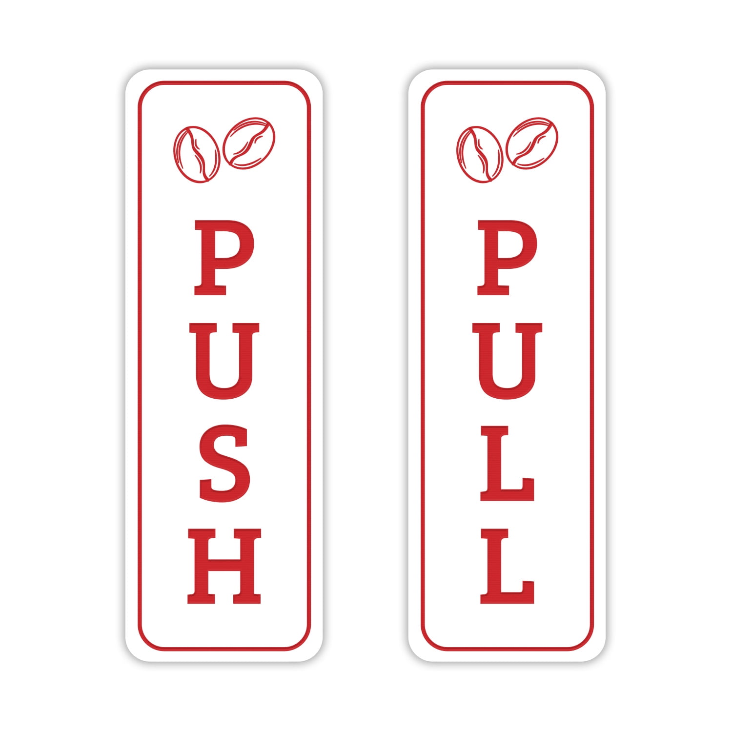 Signs ByLITA Vertical Push and Pull Door Signs (Coffee Beans) Door Sign ...