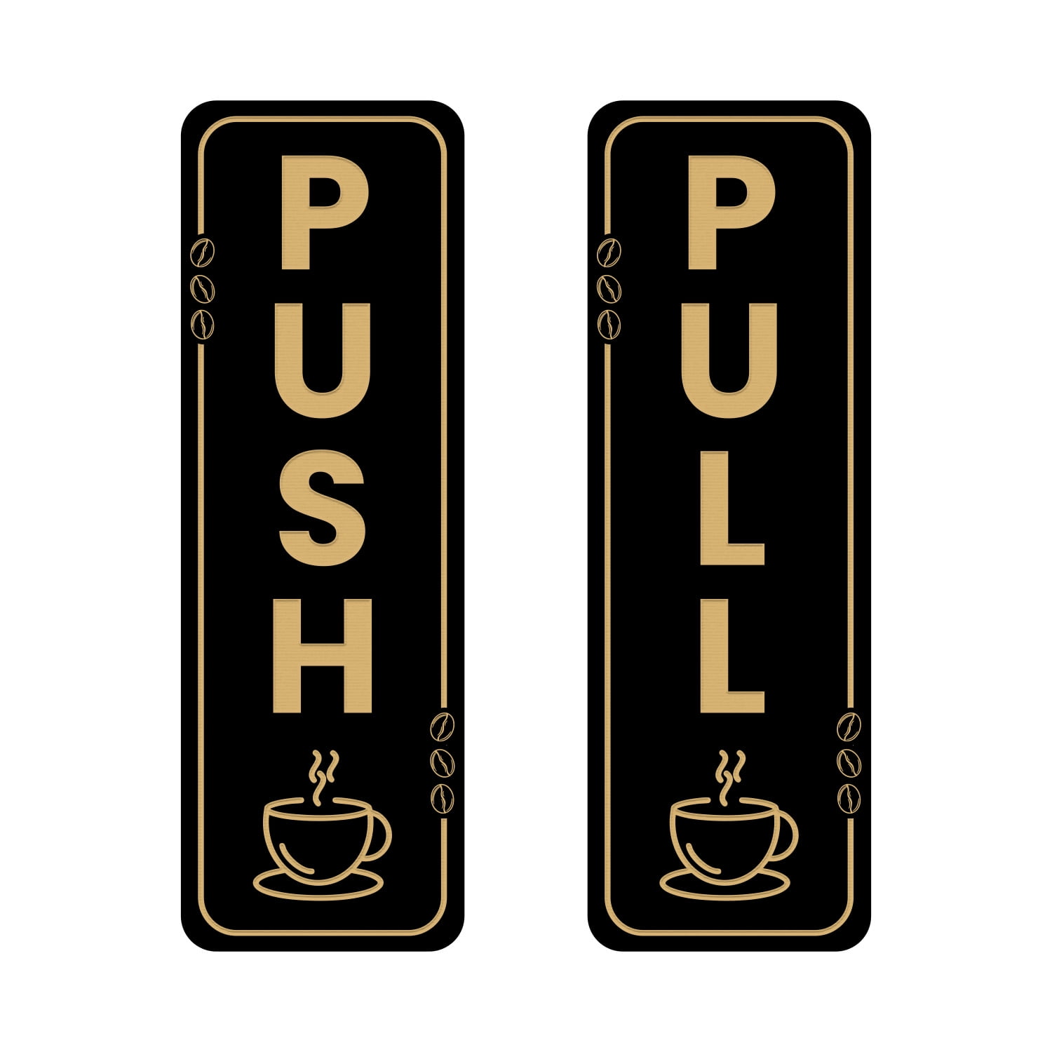 Signs ByLITA Vertical Push and Pull Door Signs (Coffee Cups) Door Sign ...