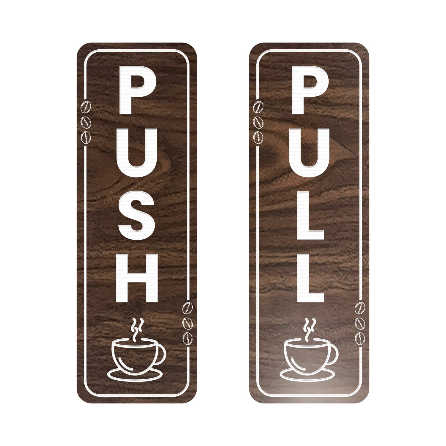 Signs ByLITA Vertical Push and Pull Door Signs (Coffee Cups) Door Sign ...