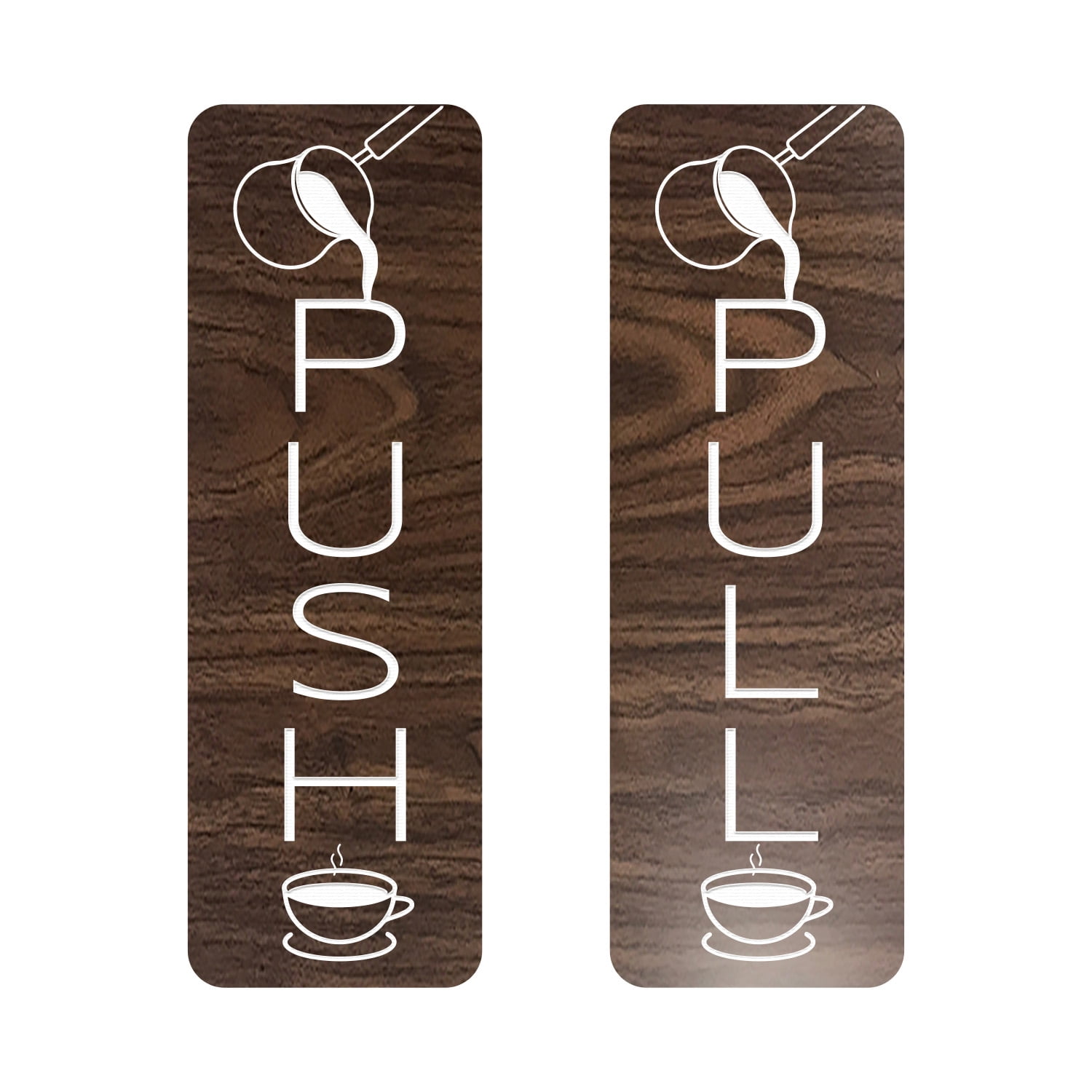 Signs ByLITA Vertical Push and Pull Door Signs (Coffee Pouring) Door ...