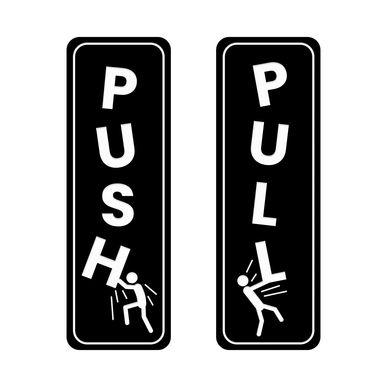 Signs ByLITA Vertical Push and Pull Door Signs (Funny) Door Sign (Black ...