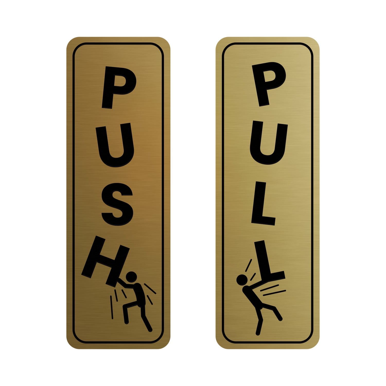 Signs ByLITA Vertical Push and Pull Door Signs (Funny) Door Sign ...