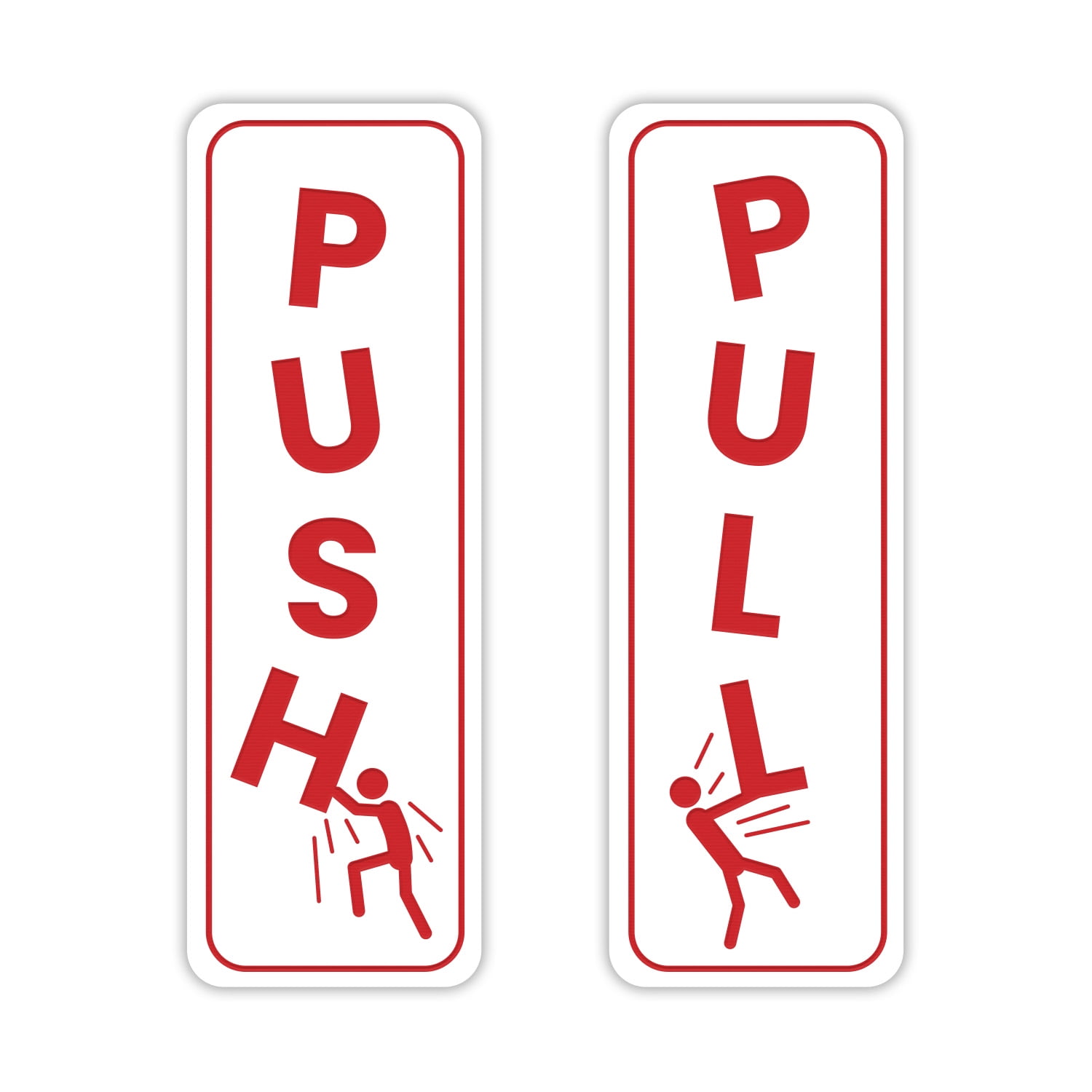 Signs ByLITA Vertical Push and Pull Door Signs (Funny) Door Sign (White / Red ) - Small ...