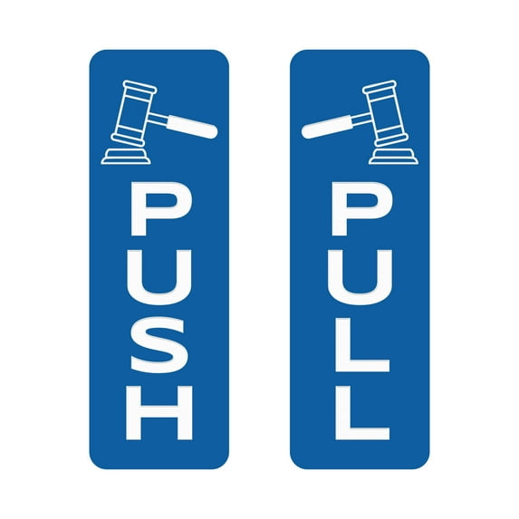 Signs ByLITA Vertical Push and Pull Door Signs (Gavels Fast Vector ...