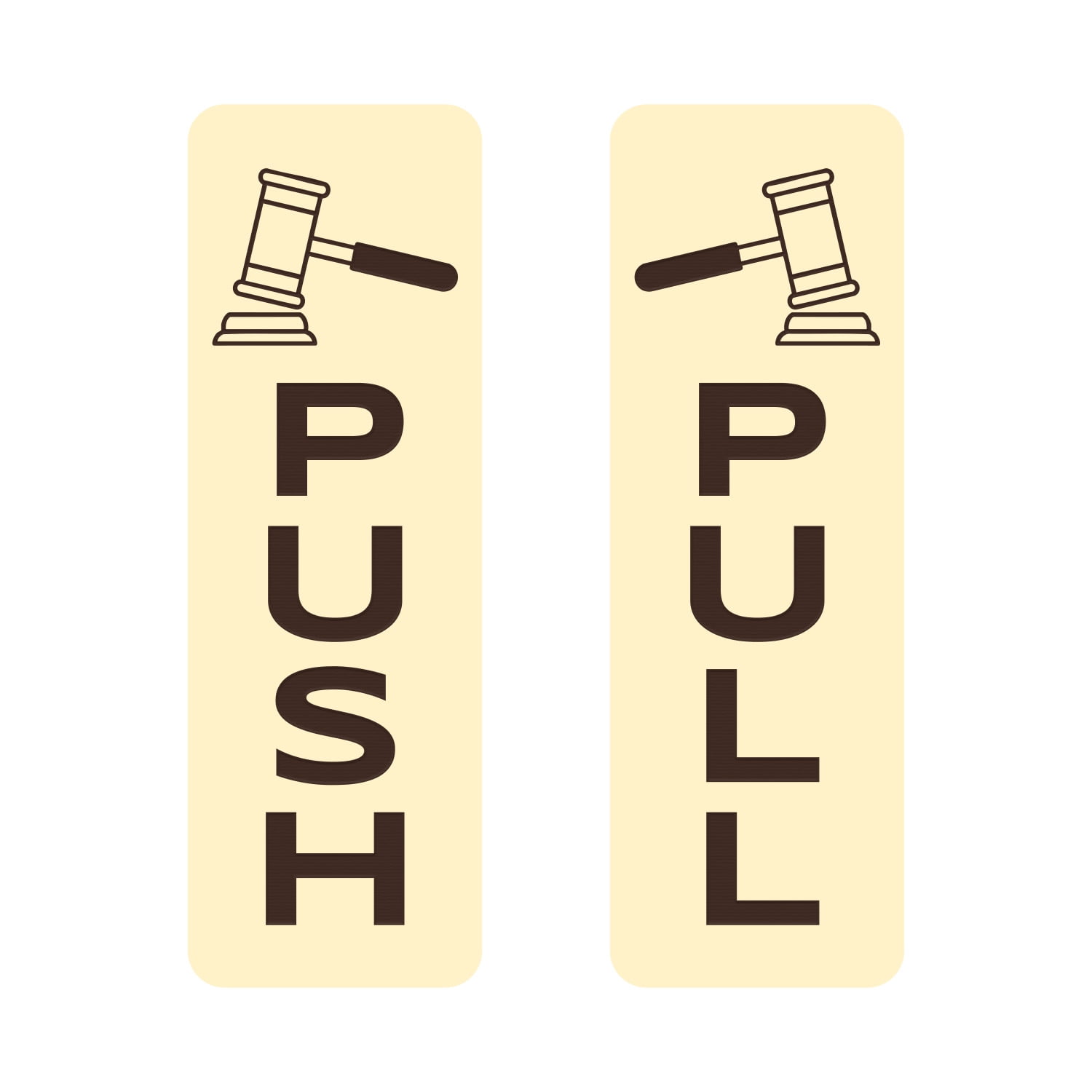 Signs ByLITA Vertical Push and Pull Door Signs (Gavels Fast Vector ...