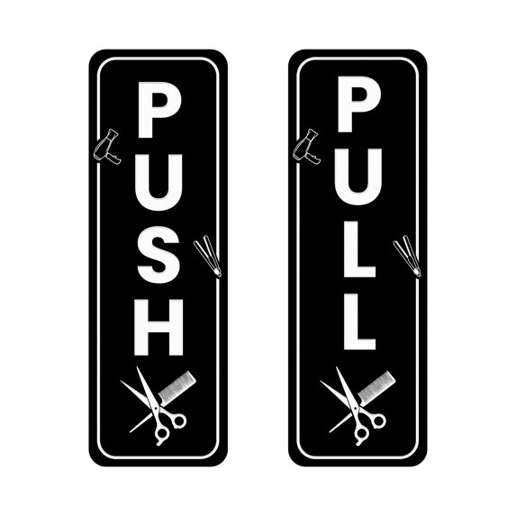 Signs ByLITA Vertical Push and Pull Door Signs (Hairdressers) Door Sign ...